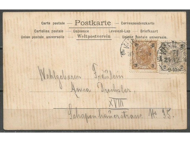 Austrija,Dopisna karta 1904.,putovala