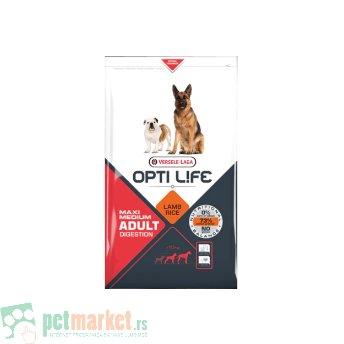 Opti Life: Hrana za osetljive srednje i velike pse Medium/Maxi Digestion, 12.5 kg
