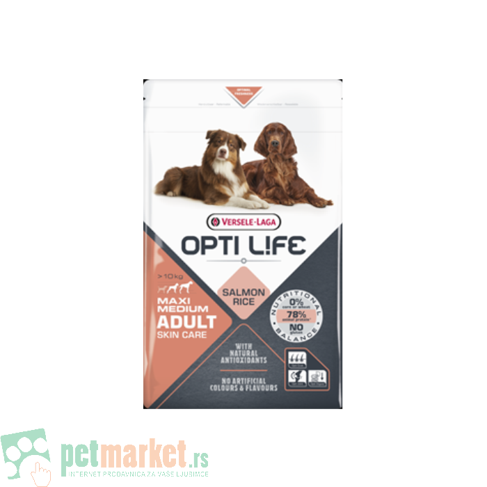 Opti Life: Hrana za pse sa osetljivom kožom Medium/Maxi Skin Care, 12.5 kg