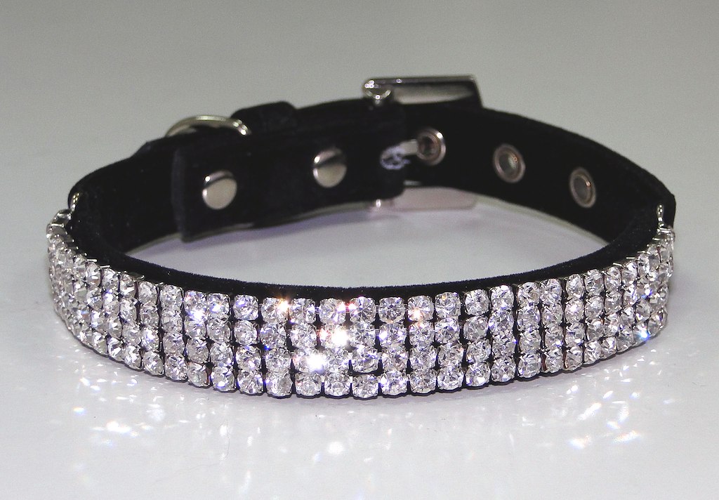 Ogrlica za psa Lux Velur Crystal