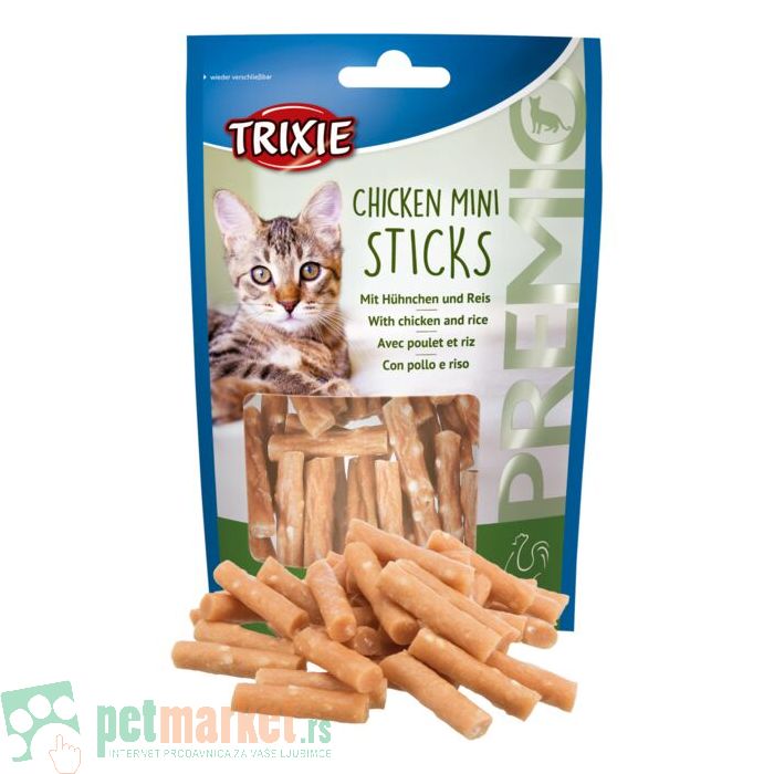 Trixie: Poslastica za mačke pileći štapići sa pirinčem Chicken Mini Sticks, 50 gr
