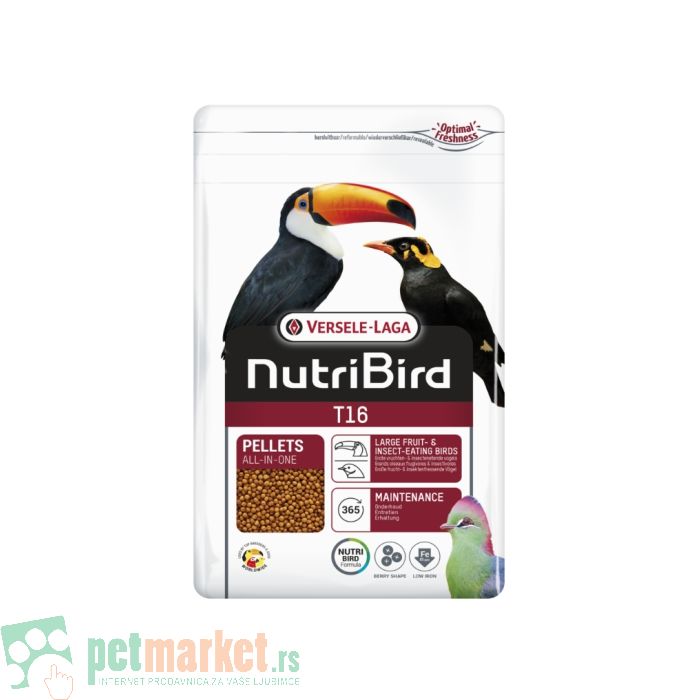 Nutri Bird: Peletirana hrana za velike ptice i papagaje T16, 10 kg
