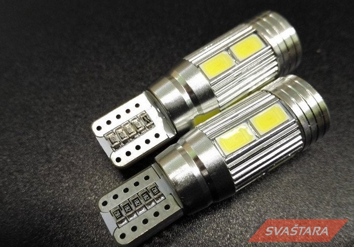 LED sijalice 10 SMD 5730 W5W Canbus - bele