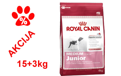 Royal Canin Junior Medium - Hrana za mlade pse od 2-12 meseci, srednjih rasa (11-25kg)