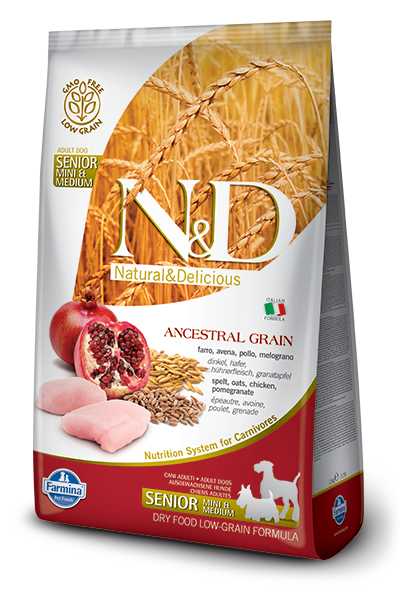 Farmina ND Low Grain Senior Mini - Hrana za stare pse malih i srednjih rasa sa malim procentom žitarica
