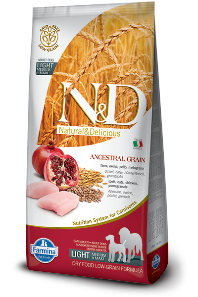 Farmina ND Low Grain Light - Hrana za pse velikih i srednjih rasa sklonih gojenju, sa malim procentom žitarica