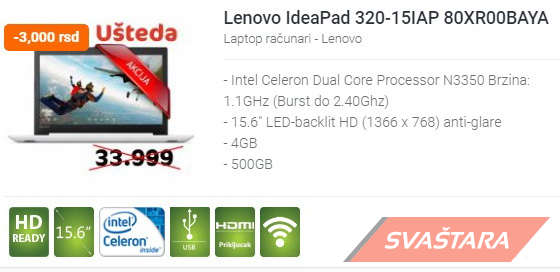 Lenovo IdeaPad 320-15IAP 80XR00BAYA