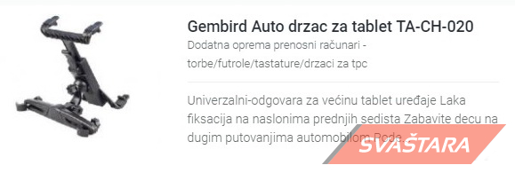 Gembird Auto drzac za tablet TA-CH-020