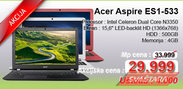 Acer Aspire ES1-533 29.999 dinara