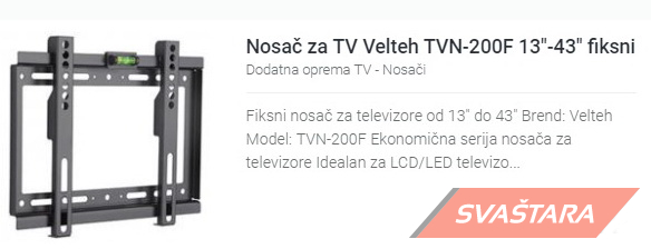 Nosač za TV Velteh TVN-200F 13"-43" fiksni