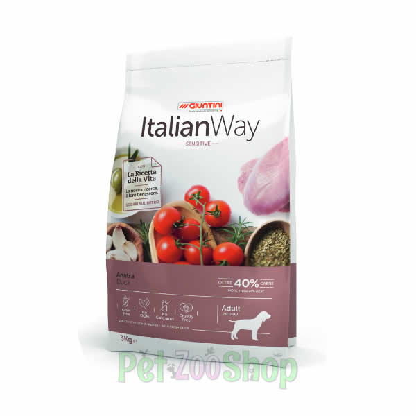 Giuntini Italian Way Hrana za pse Medium Sensitive, Pačetina
