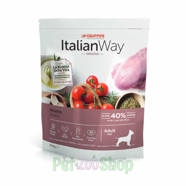 Giuntini Italian Way: Hrana za pse Mini Sensitive, Pačetina 8Kg