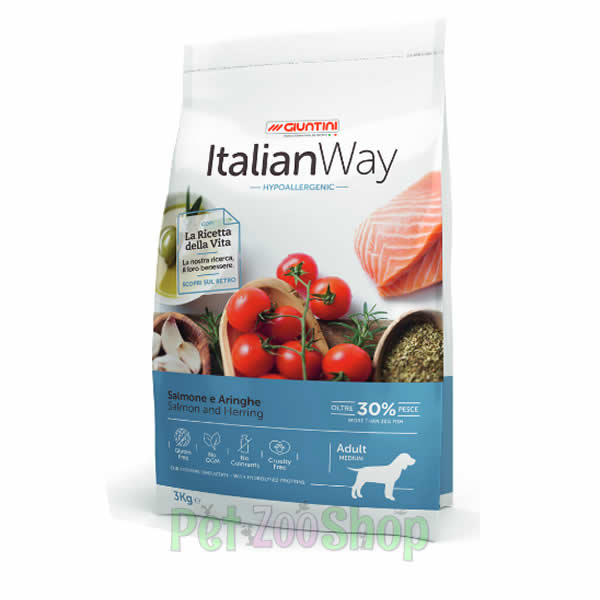Giuntini Italian Way Hrana za pse Hypoallergenic Medium, Losos i Haringa