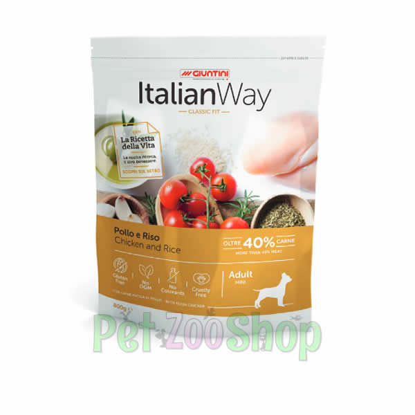 Giuntini Italian Way: Hrana za pse Mini Adult, Piletina i Pirinač
