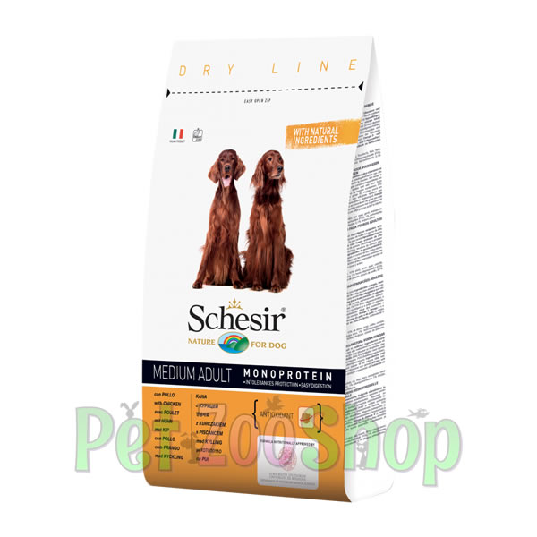 Schesir: Hrana za odrasle pse srednjih rasa Medium Dog Piletina