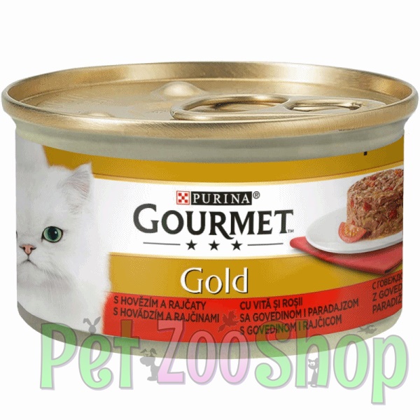 Gourmet Gold: Konzerva za mačke Govedina i Paradajz Savoury Cake, 85g