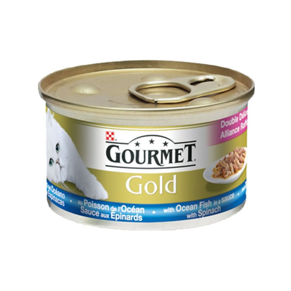 Gourmet Gold: Konzerva za mačke Riba i Spanać , 85g