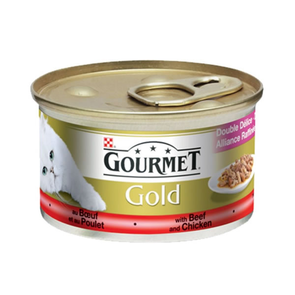 Gourmet Gold: Konzerva za mačke govedina i piletina, 85g