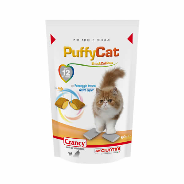 Giuntini Pet Crancy Puffy Cat pollo/formagio, 60g