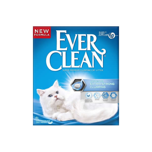 Ever Clean Pesak (posip) za mačke Unscented Extra Strong