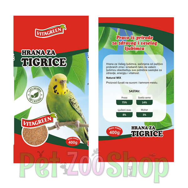 Hrana za tigrice Vitagreen, 400 gr