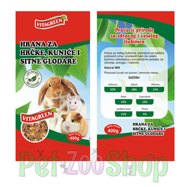 Hrana za glodare Vitagreen, 400 gr