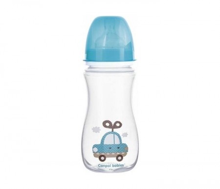 Canpol baby flašica 300ml široki vrat antikolik - easy start- toys car - plava ( 35/222_blu )