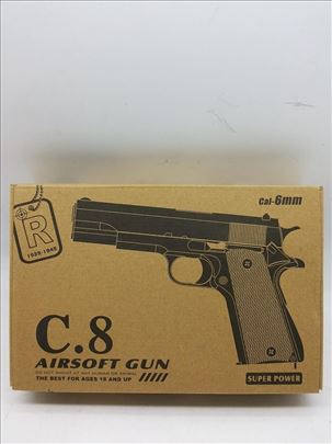 Pištolj metalni na kuglice-Airsoft C.8-Novo-Metal
