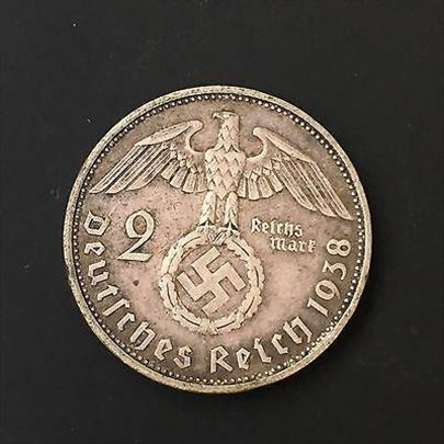 1938 2 Marke, Paul von Hindenburg 1984-1934 silver