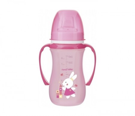 Canpol baby šolja 35/208 easy start - colorful animals 240ml - roze ( 35/208_pin )