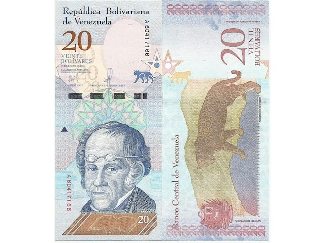 Venezuela 20 bolivares 2018. UNC