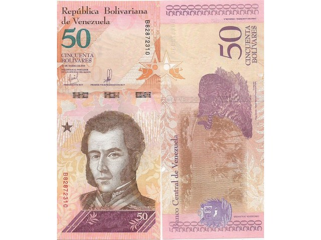 Venezuela 50 bolivares 2018. UNC