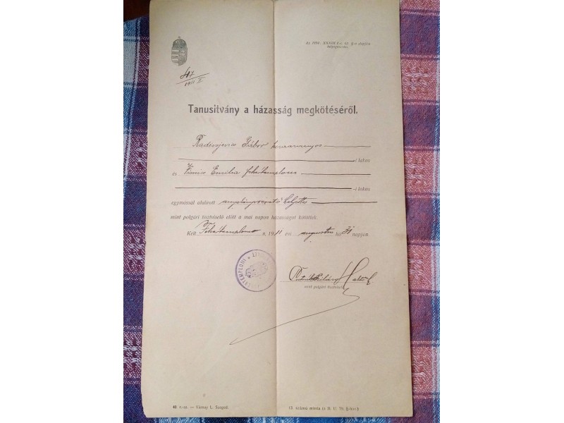 Bela Crkva - Fehertemplom - 1911.godine -