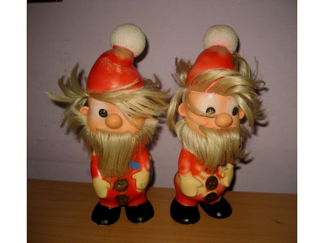 Dve figure Deda Mraz stare gumene igračke Jugoplastika