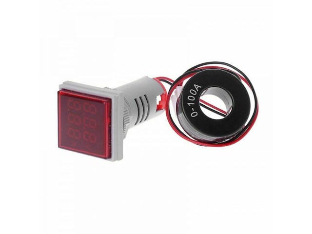 LED AMPERMETAR/VOLTMETAR 22MM CRVENI