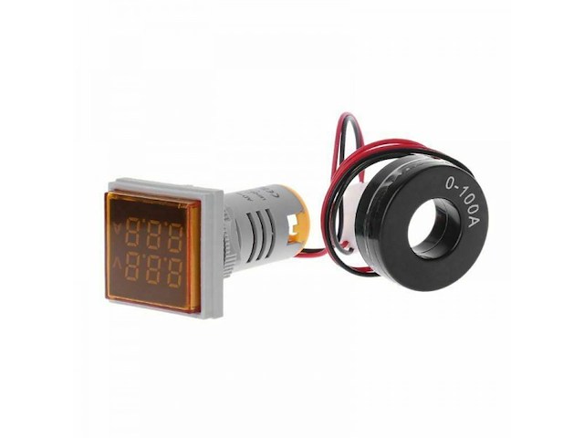 LED AMPERMETAR/VOLTMETAR 22MM ŽUTI