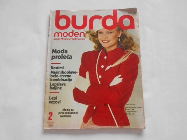 Burda moden   2/1980  nemački + prevod +šeme