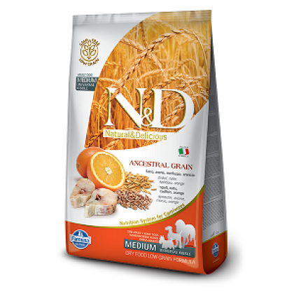 FARMINA N&D LOW GRAIN MEDIUM ADULT Codf.&Orange 12kg