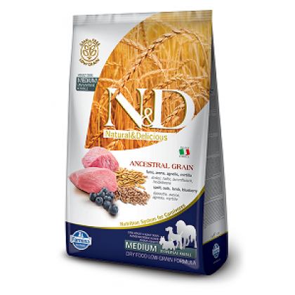 FARMINA N&D LOW GRAIN MEDIUM ADULT Lamb&Blueb.2.5kg