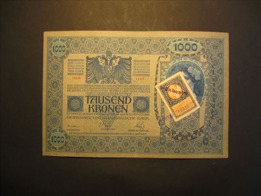 1000 Kronen 1902 , pecatirana 1919