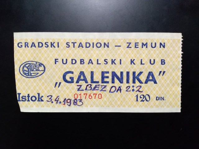 FUDBAL: GALENIKA (Zemun) - CRVENA ZVEZDA 03.04.1983