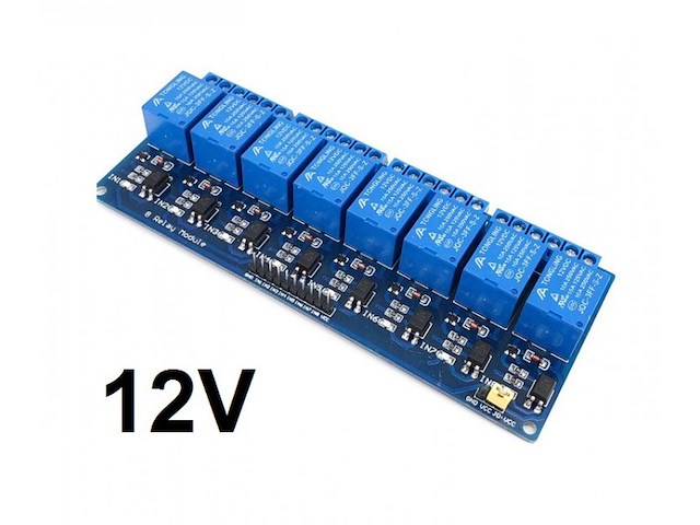 Izlazni rele modul sa 8 kanala - 12V