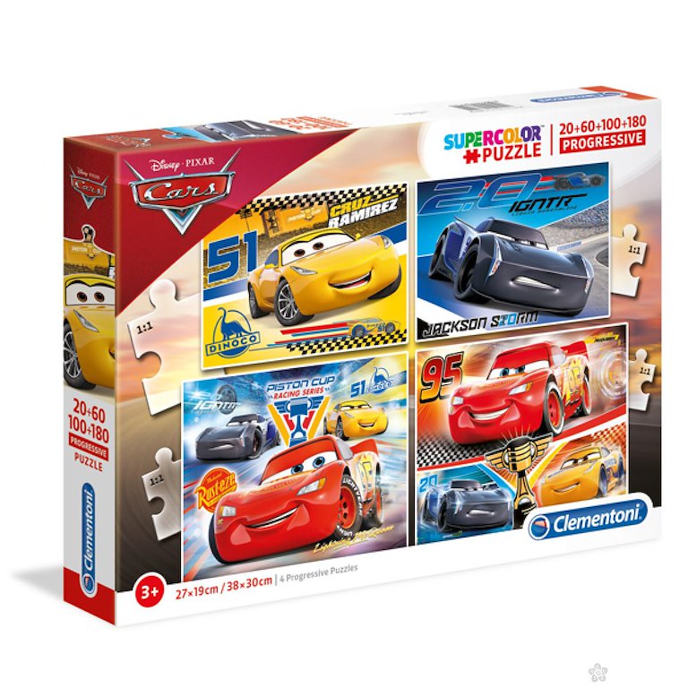 Puzzla 4 u 1 Cars, Clementoni, 07714