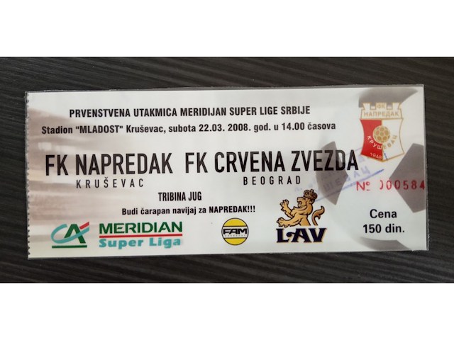 FUDBAL: NAPREDAK - CRVENA ZVEZDA 22.03.2008