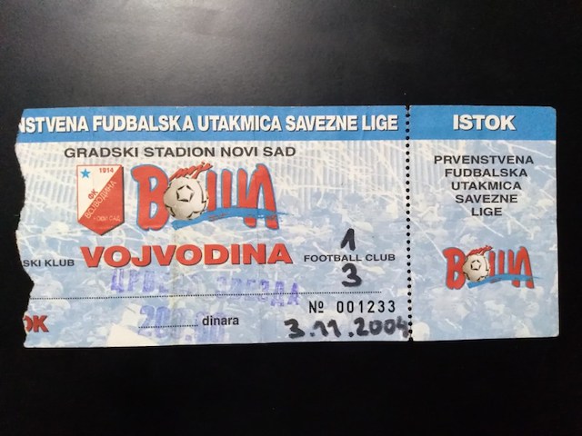 FUDBAL: VOJVODINA  - CRVENA ZVEZDA 03.11.2004