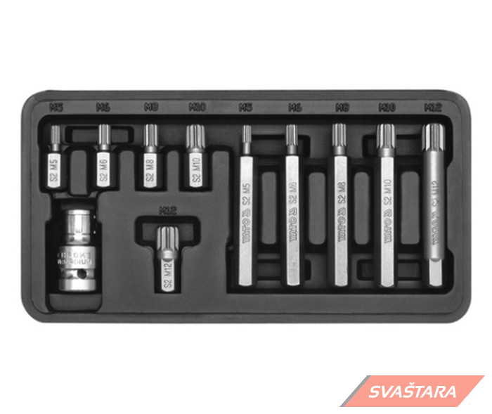 Spline ključevi set M5-M12, 11 komada