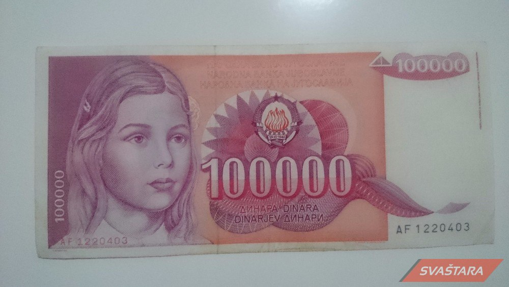 100000 DINARA 1989 - ređe r2