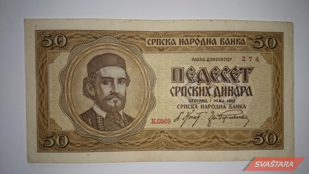 50 dinara 1942 - 274