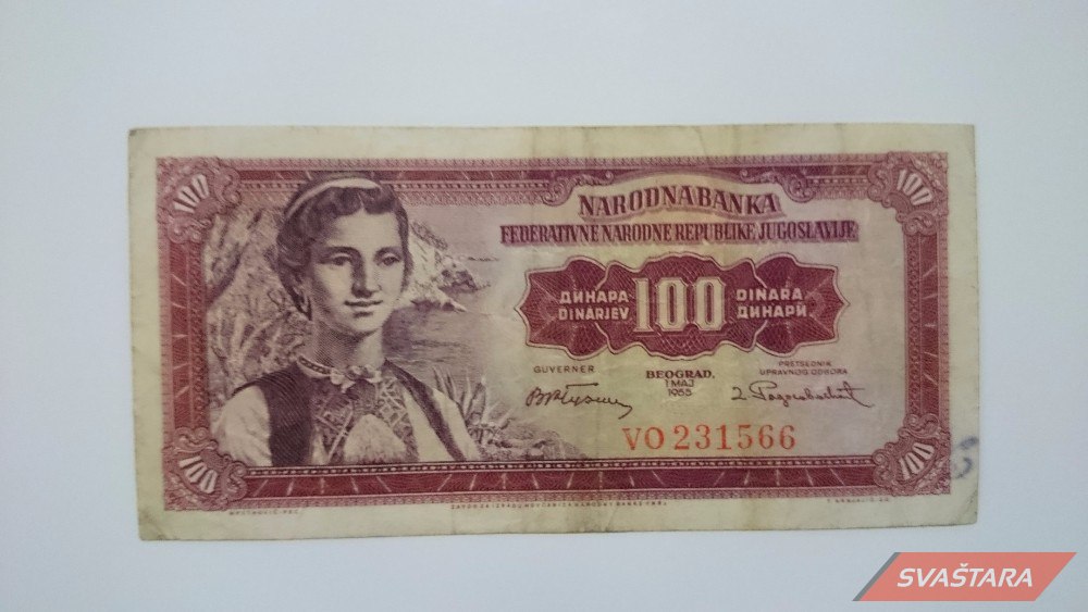 100 dinara 1955(VO)