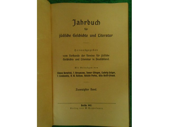 Jahrbuch für Jüdische Geschichte und Literatur 1917.g